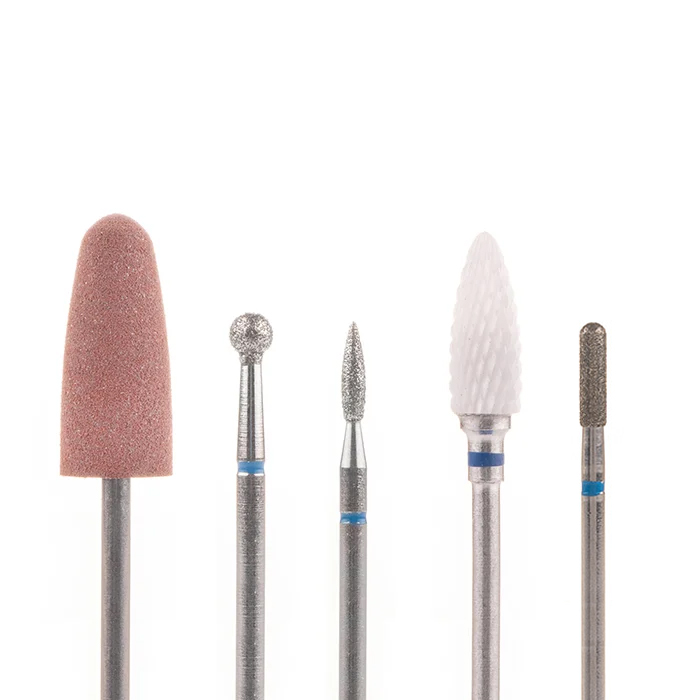 Стартовый набор фрез для плотной кутикулы SET-5B BLUE (5 фрезы, средняя ...